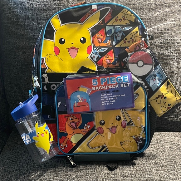 Pokemon | Accessories | Pokemon Pikachu And Charizard Kids Backpack Set ...